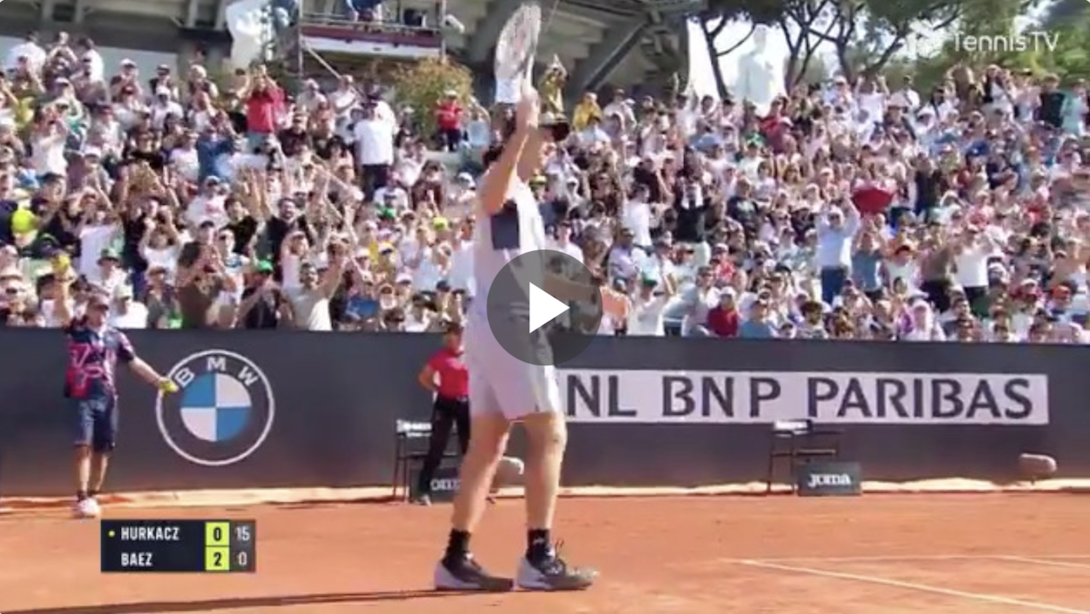 Vidéos, ATP - Rome > Hurkacz, le magicien, enflamme le public romain ...